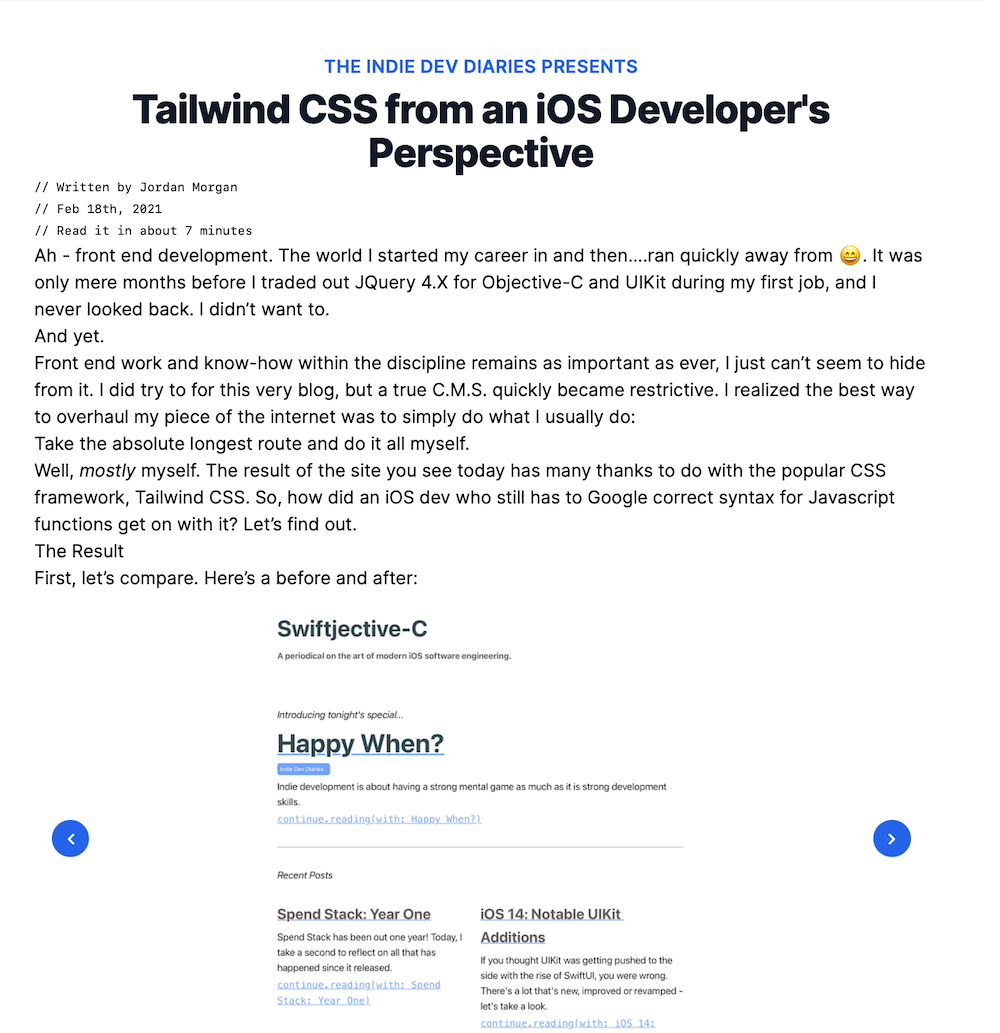 Tailwind CSS from an iOS Developer’s Perspective | Swiftjective-C